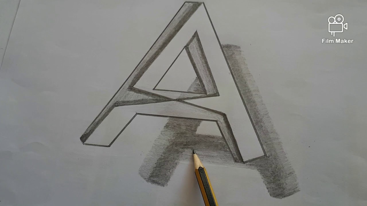 How to Draw the Letter A 3D Trick Art - YouTube