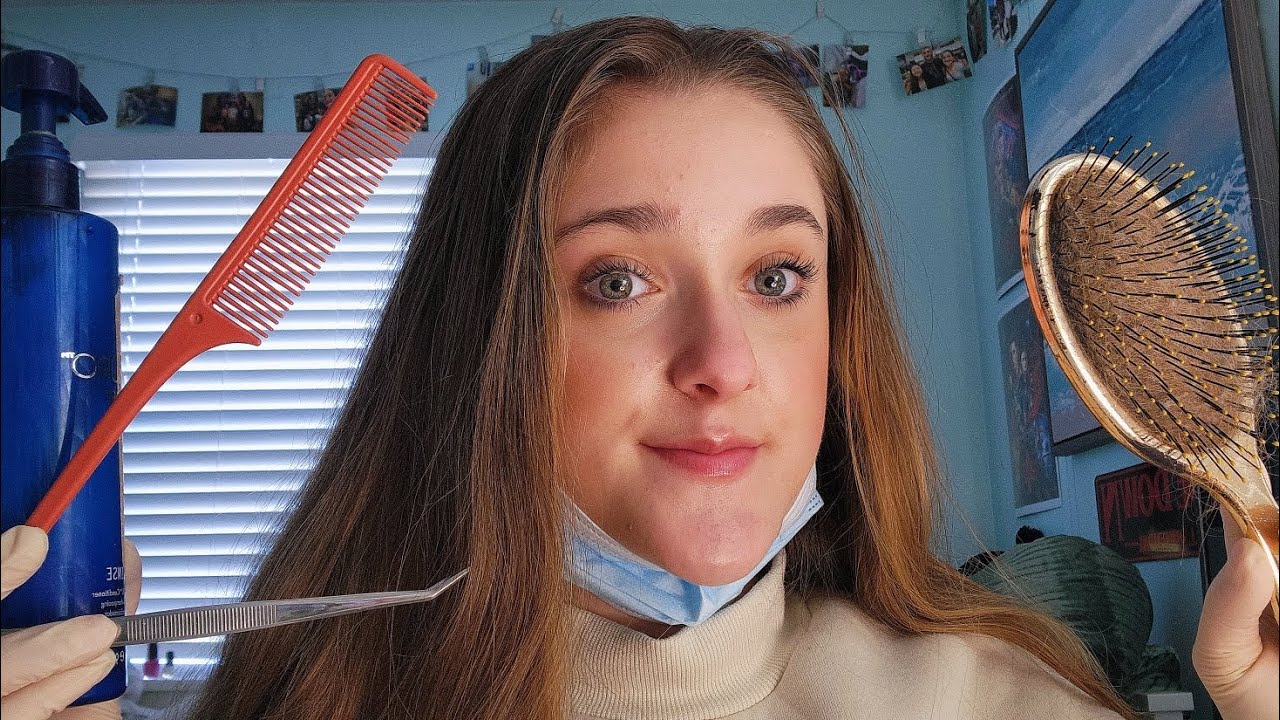 ASMR Lice Check ️ ♡ (Overlay Sounds, Whispers, Glove Sounds) Medical ...