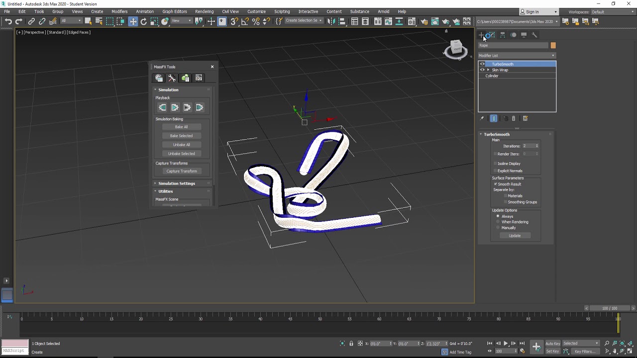 Rope Simulation MassFX - YouTube