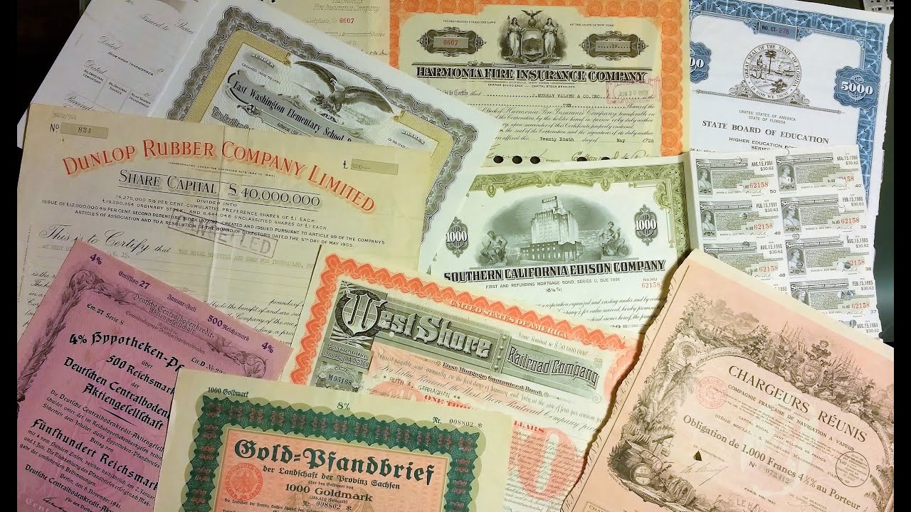 OLD BOND AND SHARES CERTIFICATE COLLECTION PART#2 - YouTube