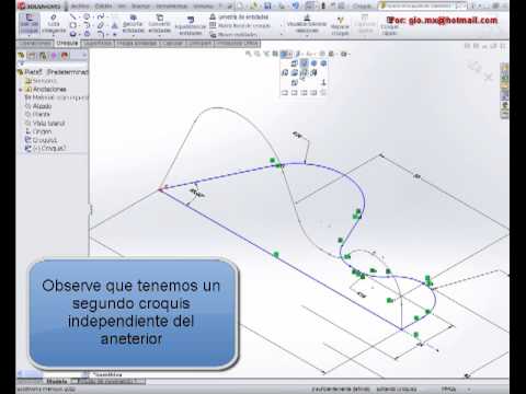 Tutorial de solidworks (Modelo avanzado) 6.Croquis derivado copiar ...