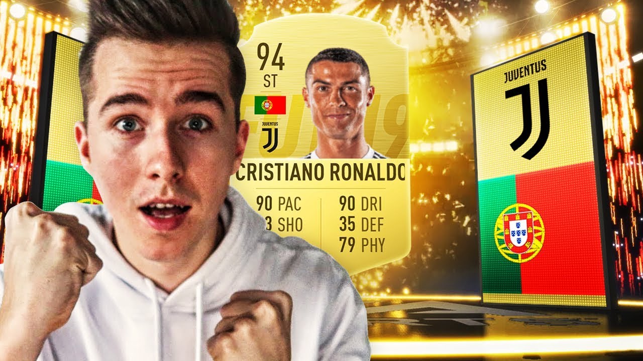 OMG! CRISTIANO RONALDO PACK AND PLAY! PRZEGRAM = QUICKSELL! | FIFA 19 ...