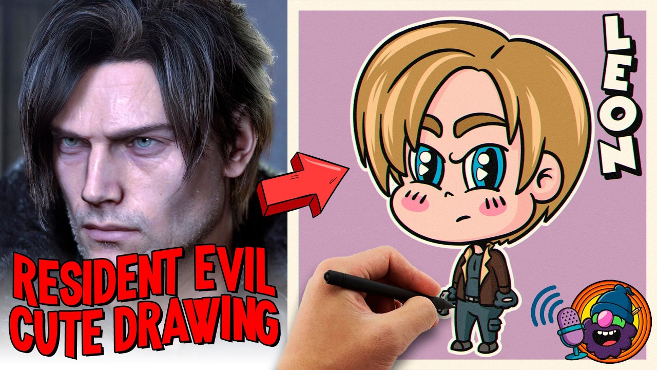How to Draw Leon Kennedy - Chibi Style | Resident Evil Drawing Tutorial ...