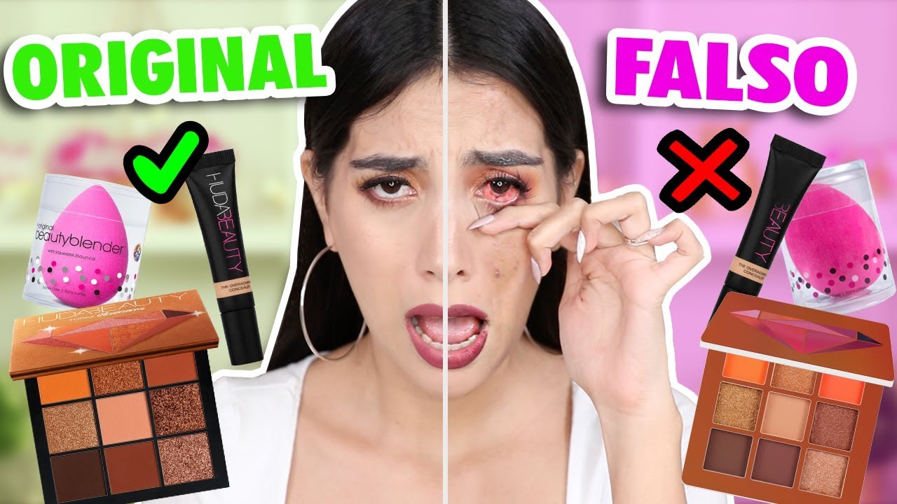 PROBANDO MAQUILLAJE FALSO! ¿QUEDARÁ MAL? REAL VS FAKE | Claudipia - YouTube