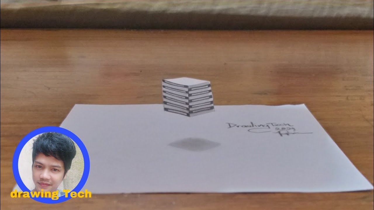 HOW TO DRAW 3D CUBE FLOATING EASY | Drawing Tech - YouTube