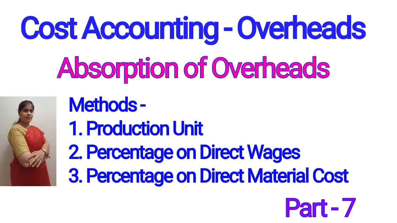 Cost Accounting - Absorption of Overheads | Methods | For B.COM,BBM,BBA ...
