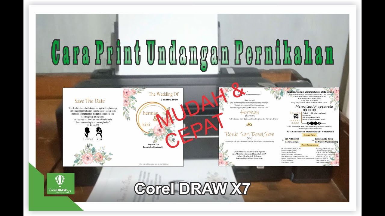 Tutorial corel Drawn pemua l Cara Print undangan Pernikahan dengan ...