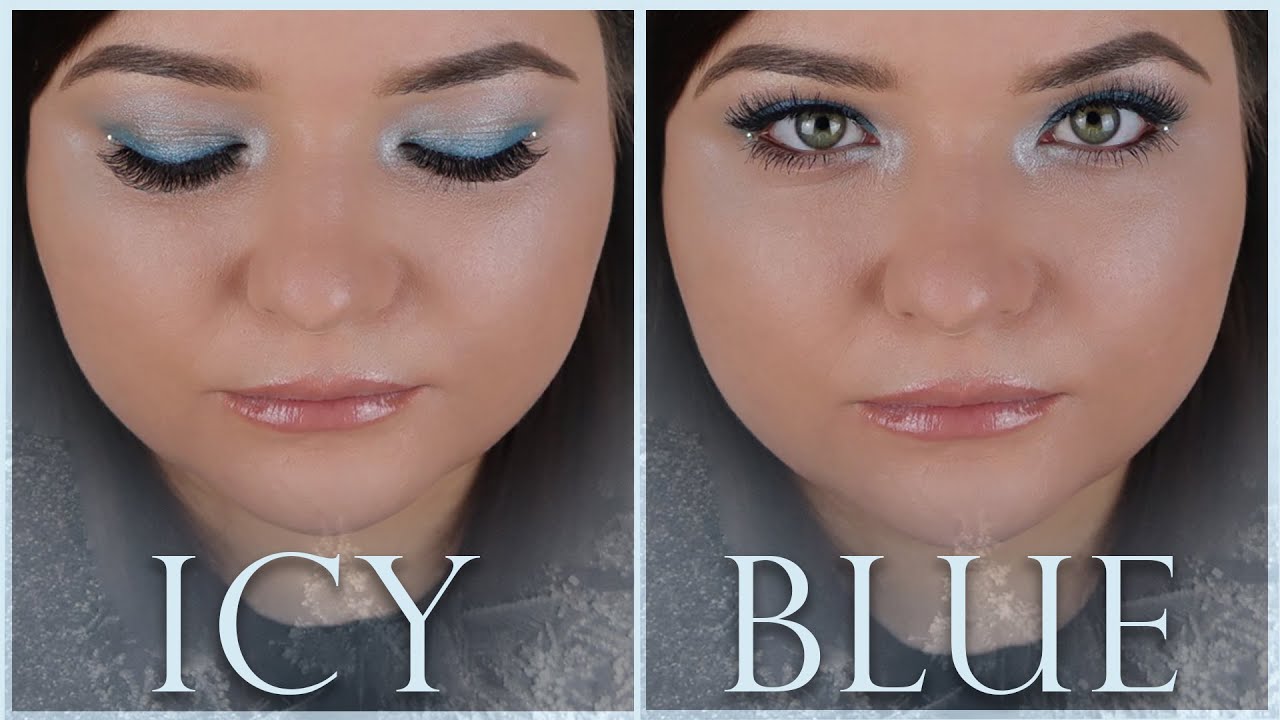 ICY BLUE EYESHADOW TUTORIAL | ice inspired winter makeup look - YouTube
