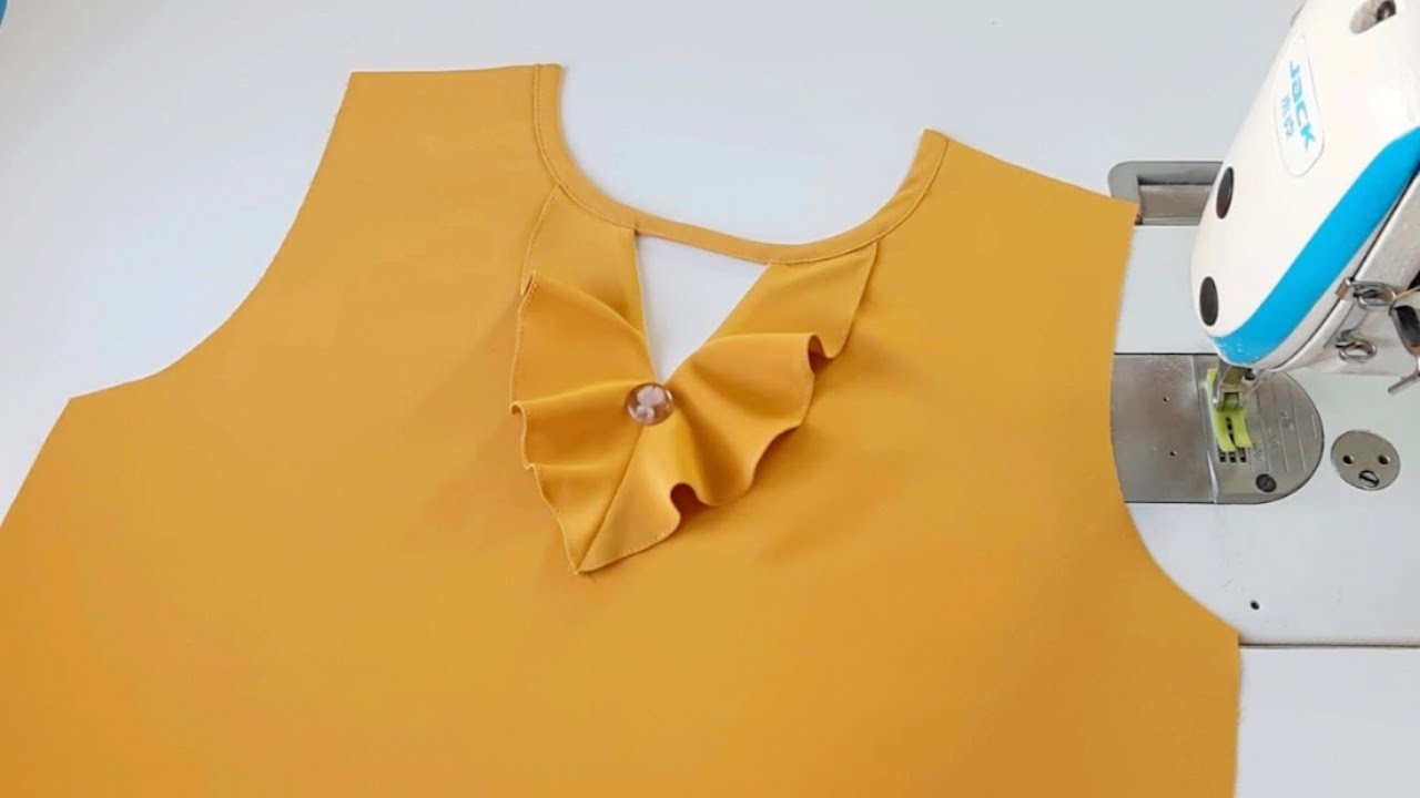 Beautiful for neck design cutting and stitching with ruffle simple and ...