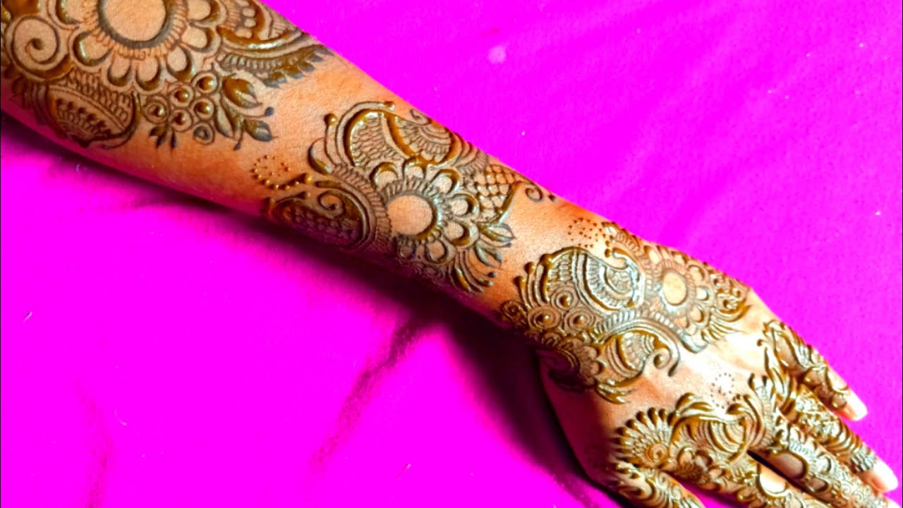 Most easy bel mehndi design || Bangle style mehandi design for full ...