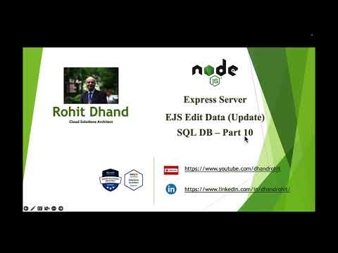 Nodejs Express Server Edit Data SQL DB Part 10 - YouTube