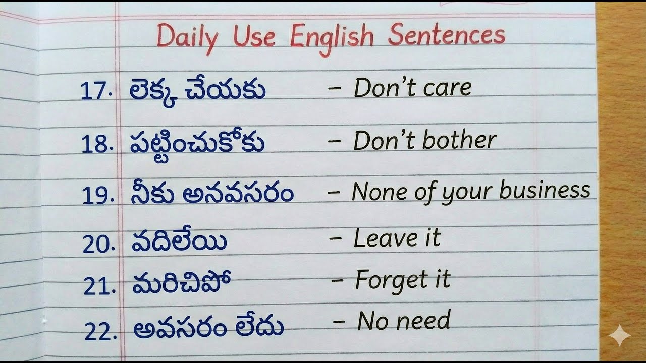 30 Simple sentences in english for daily use | vocabulary | daily use ...