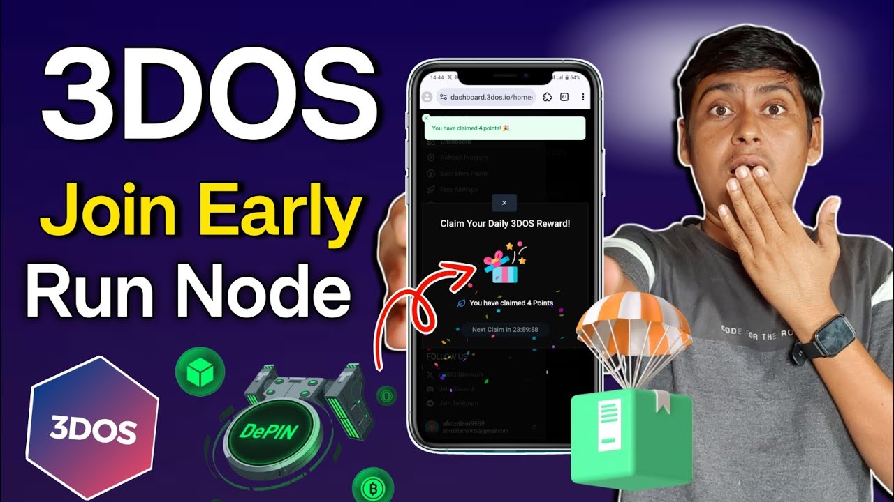 3DOS Network Airdrop New Mining | Node Run join Early Phase New Mining Airdrop - YouTube