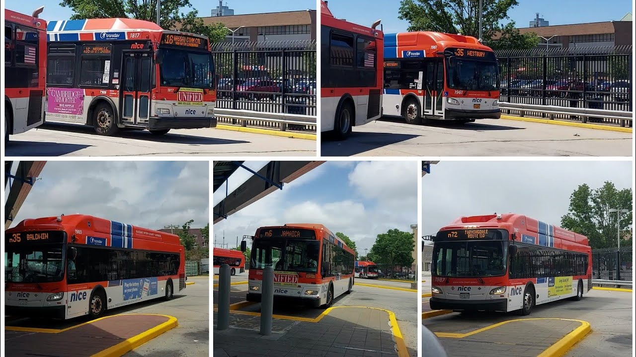 NICE bus: Action at Hempstead Transit Center - YouTube