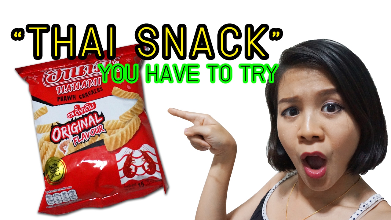 THAI SNACK you have to try HANAMI Prawn Cracker - YouTube
