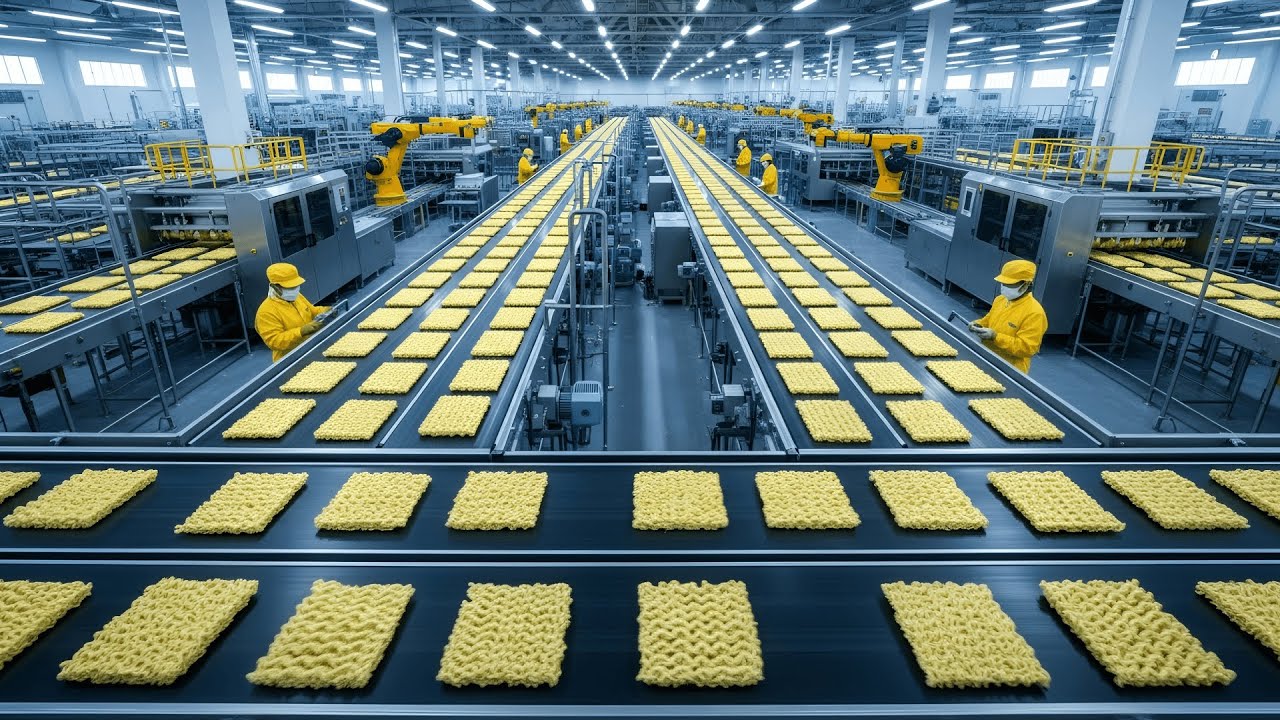 Inside the noodle factory | Full Process how to make instant noodles ...