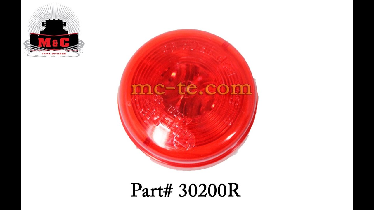 Truck-Lite Red 2" Model 30 Marker & Clearance Lamp 30200R - YouTube