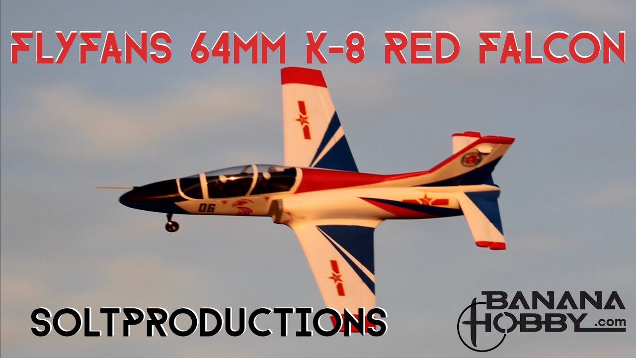 FlyFans 64mm K-8 Red Falcon EDF Inflight Production - YouTube
