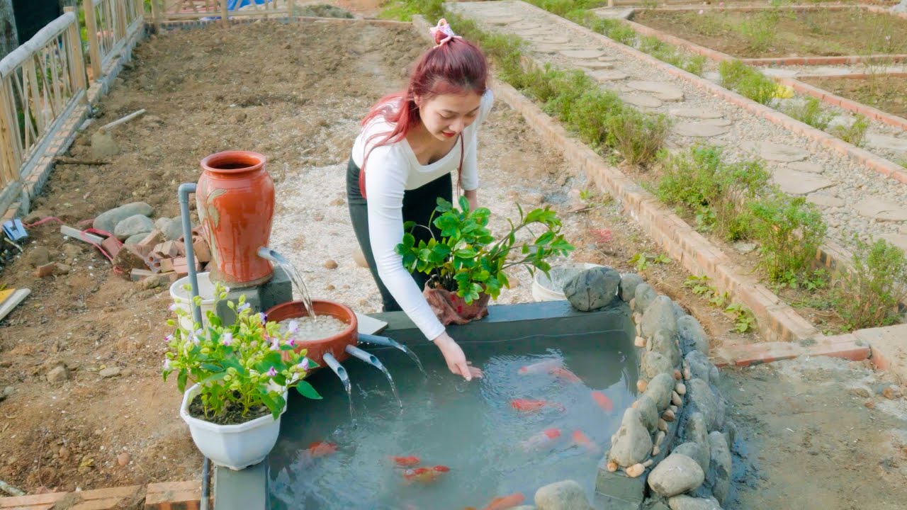 Build a fish pond with stone, life off the grid | Thảo Bushcraft - YouTube