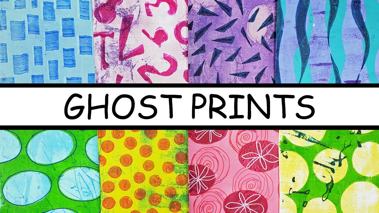 Adding marks and paint to 8 ghost prints - YouTube