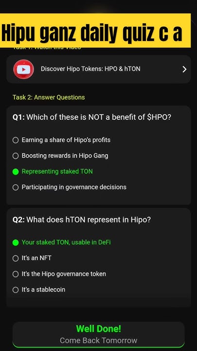 hipo gang daily quiz 26 december - YouTube