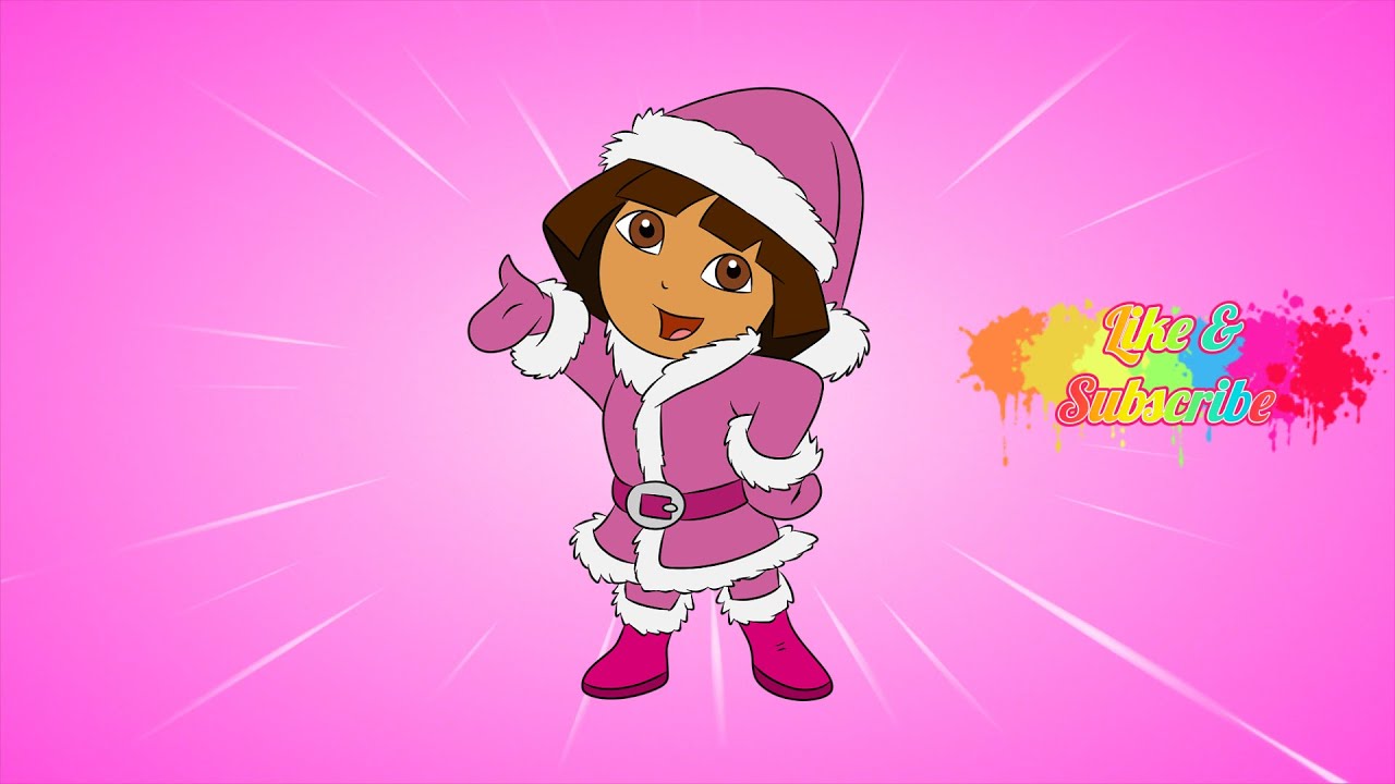 How to Color Dora the Explorer Winter Outfit coloring video @drawtube28 ...