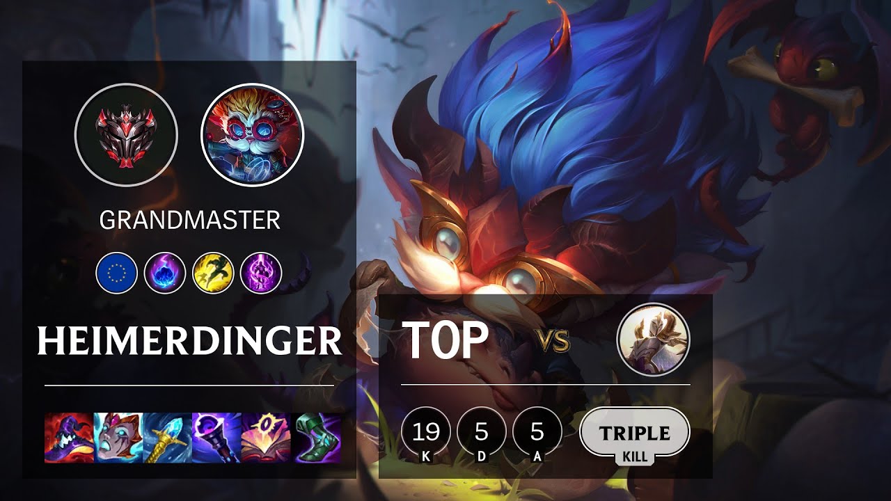 Heimerdinger Top vs Kayle - EUW Grandmaster Patch 10.23 - YouTube