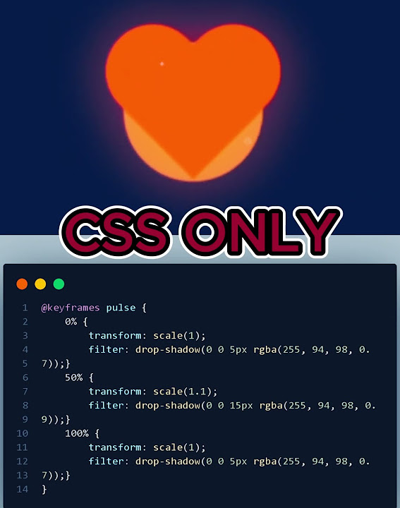 Create a Beautiful Pulsing Heart Animation with Pure HTML & CSS (No JavaScript!) - YouTube