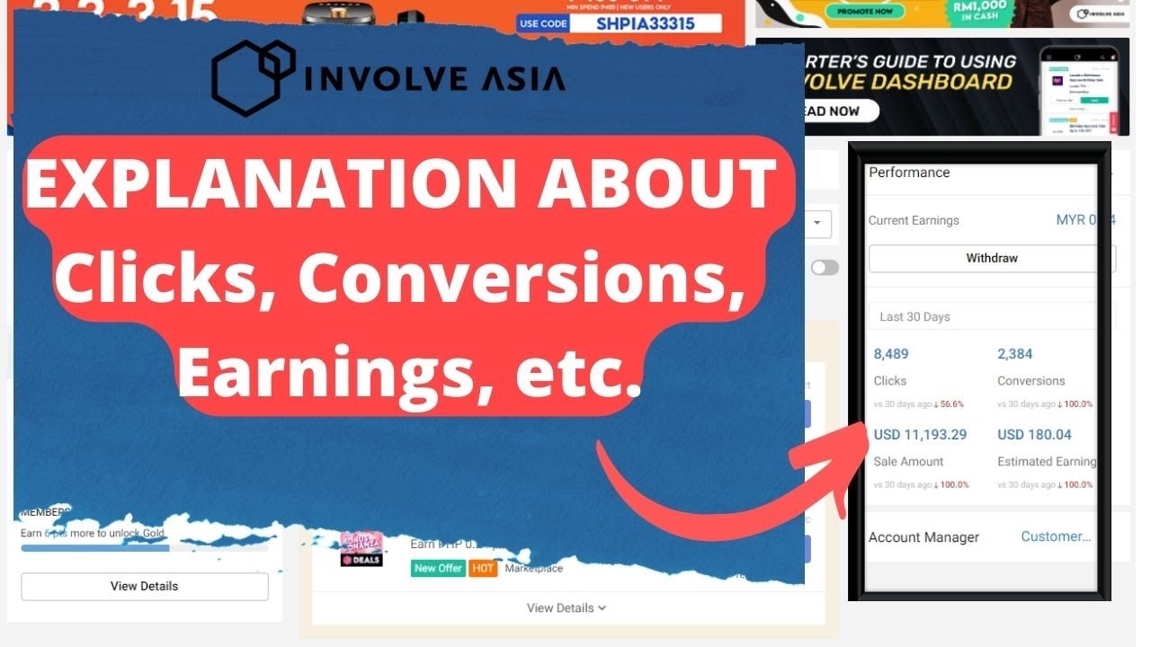 Simple Explanation about Clicks, Conversions, Earnings, etc. In Involve ...