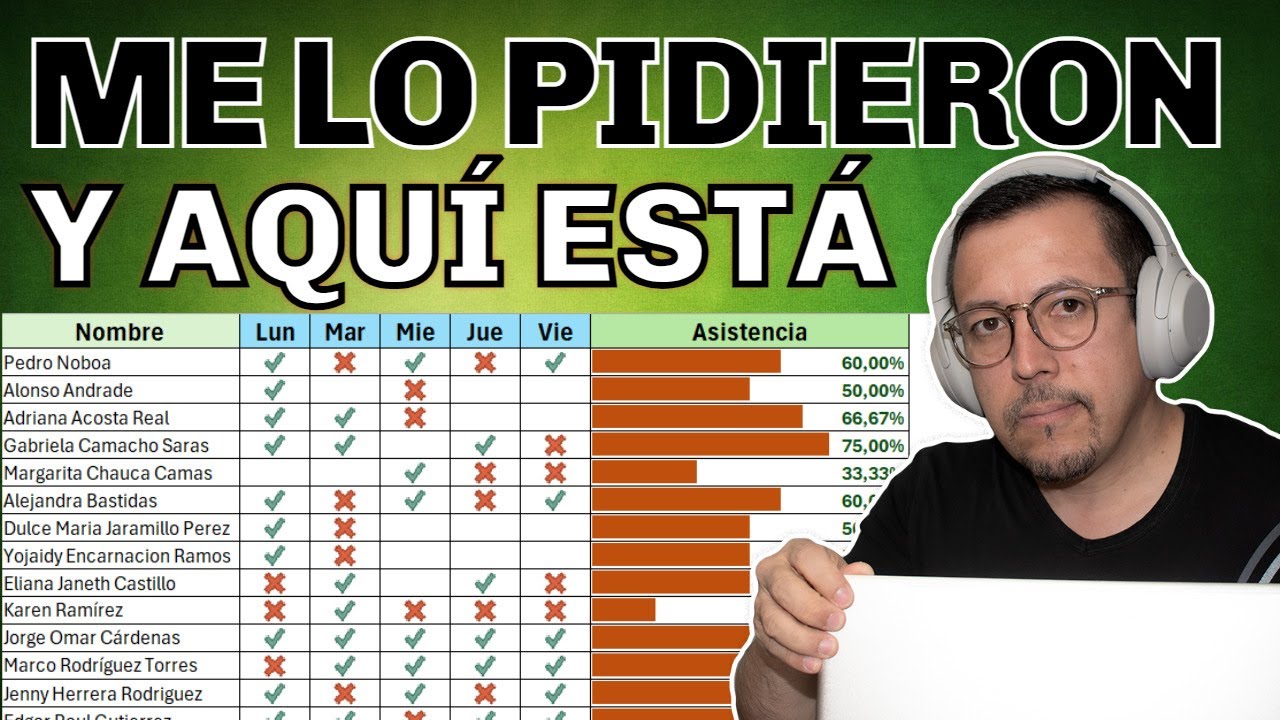 Control de asistencia dinámico en Excel: ¡Fácil y rápido! - YouTube