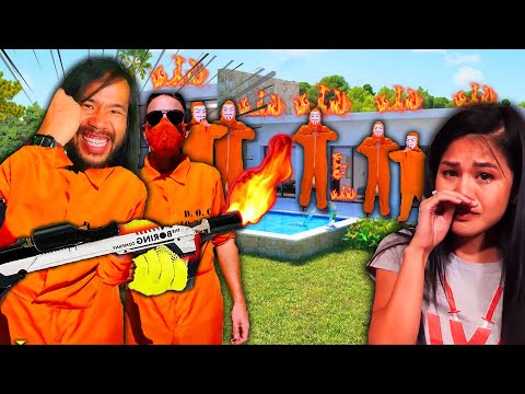 MELVIN PZ9 & AGENT PETERS BURNED DOWN SPY NINJAS SAFE HOUSE!! 100 PRISONERS Chad Wild Clay Vy Qwaint