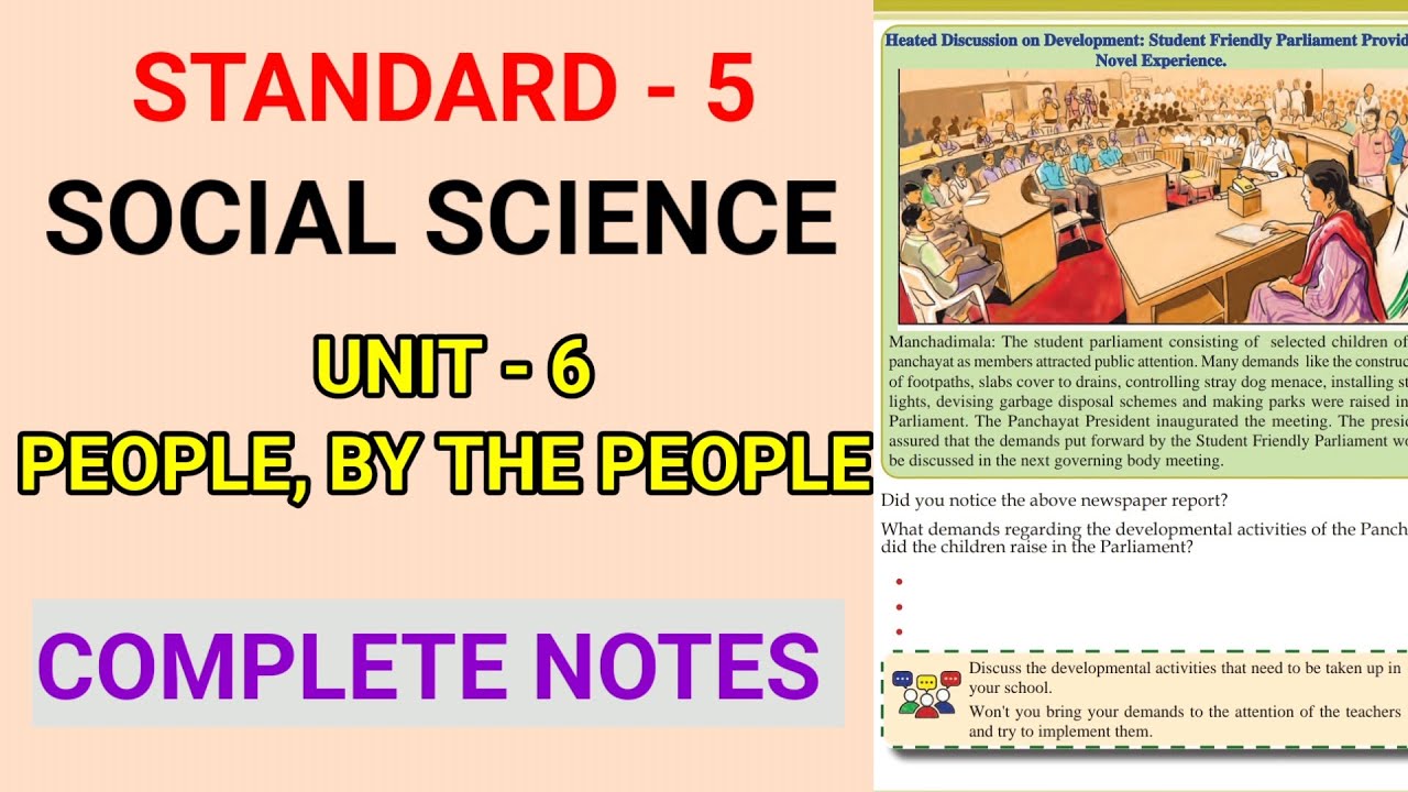 PEOPLE BY THE PEOPLE IMPORTANT NOTES | STD 5 SOCIAL SCIENCE UNIT 6 ...