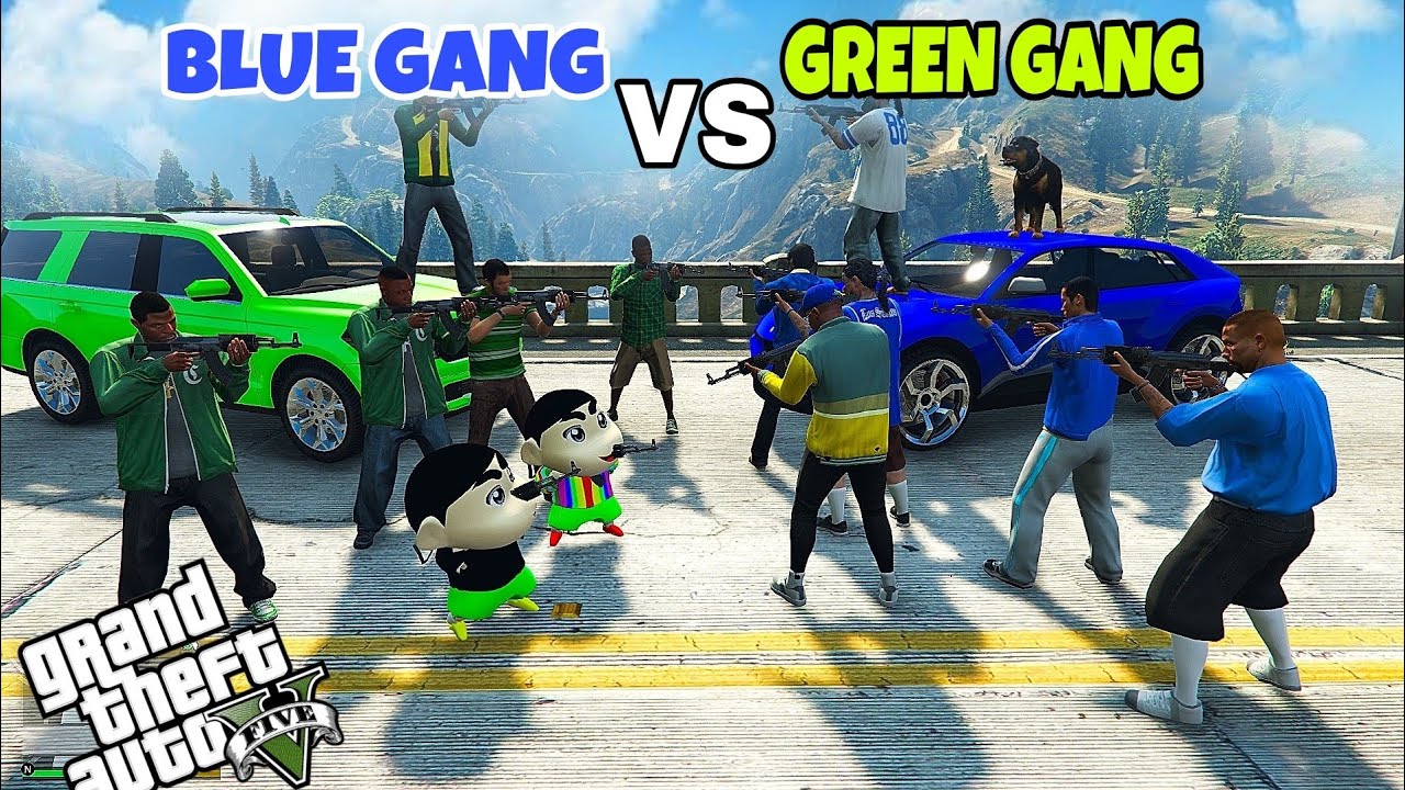 Franklin Blue Gang VS Shinchan Green Gang Who Will Collect More Money ...