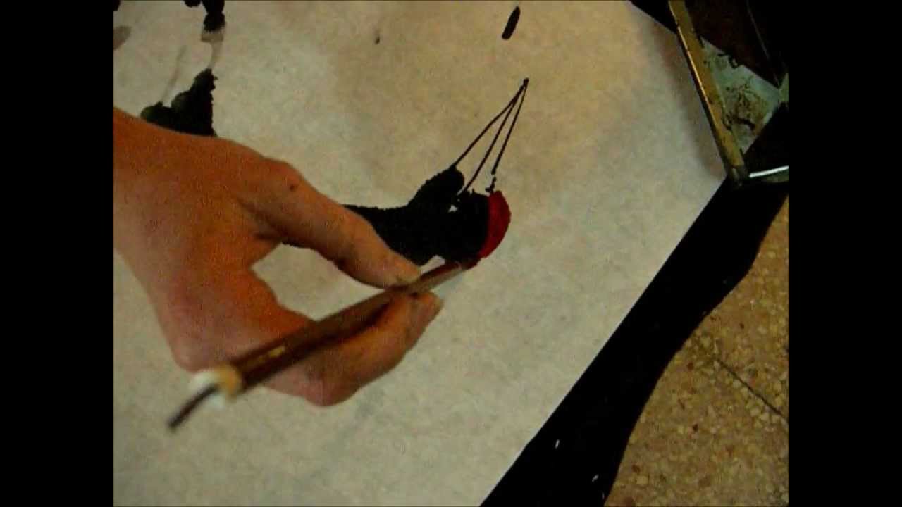 Ogawa Ryu - Sumi-e Japanese Crane Painting by Rebeca Roca - YouTube