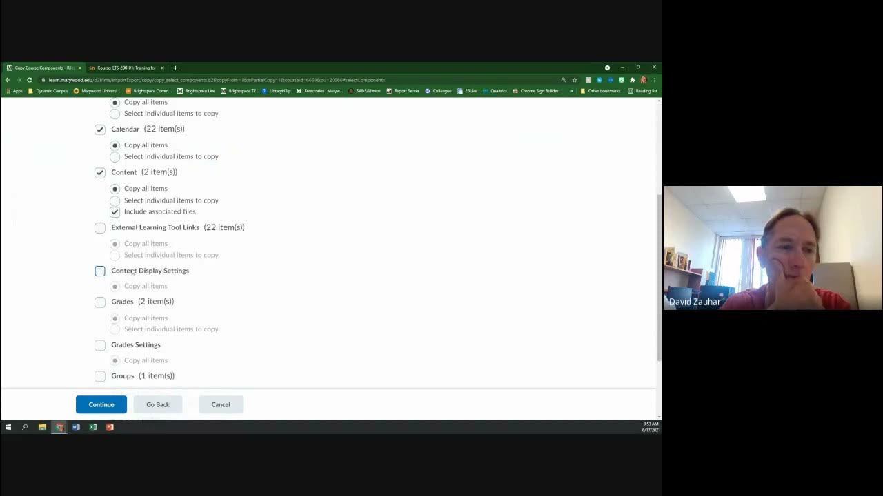 Copying Content between Brightspace Courses - YouTube