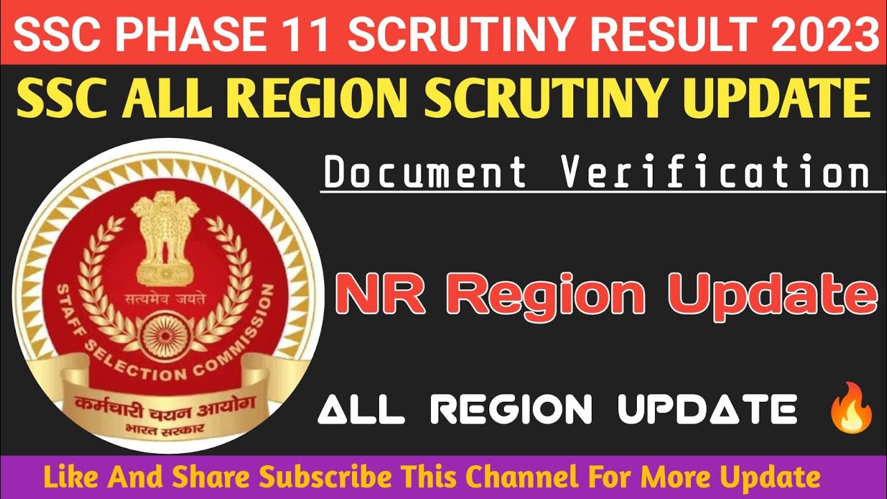 Ssc Phase 11 Scrutiny Result All Region | Ssc Selection Post 11 # ...