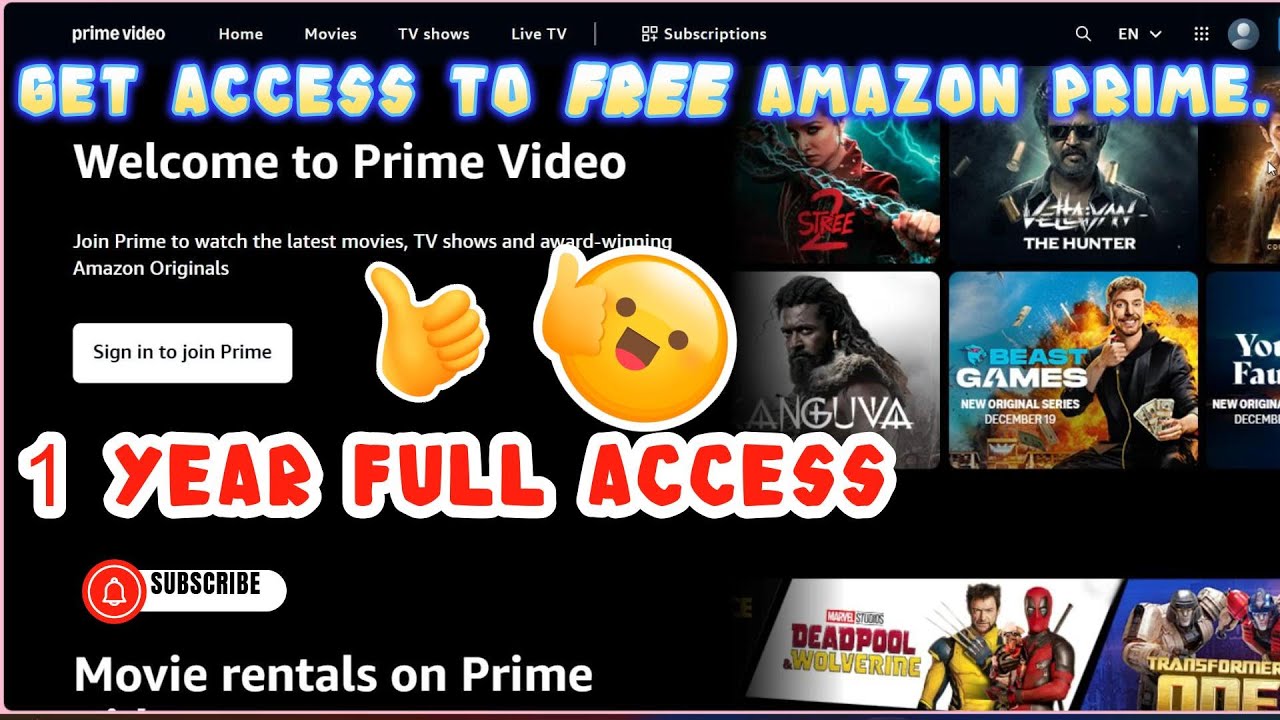AMAZON PRIME FREE | PRIME VIDEO FREE | PRIME MUSIC | RUPAY SELECT CARD ...