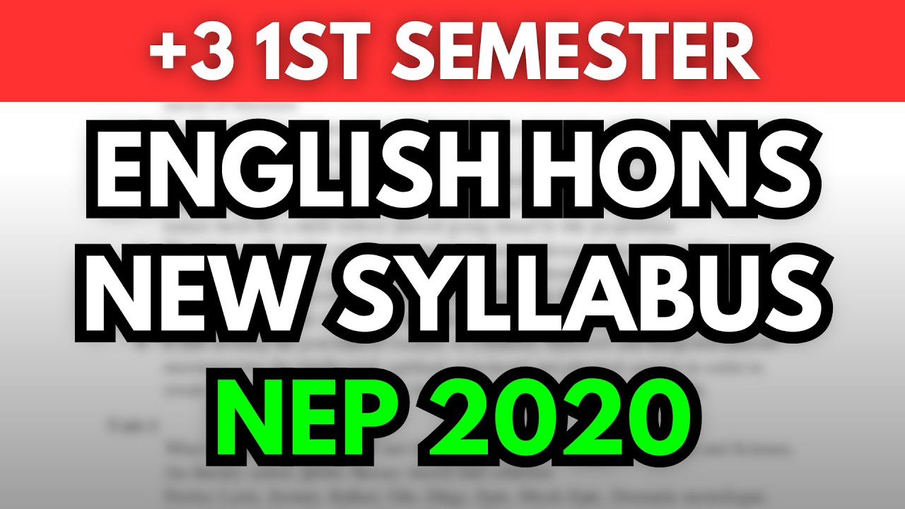 +3 1st Semester English Honours Syllabus Under NEP 2020 | - YouTube