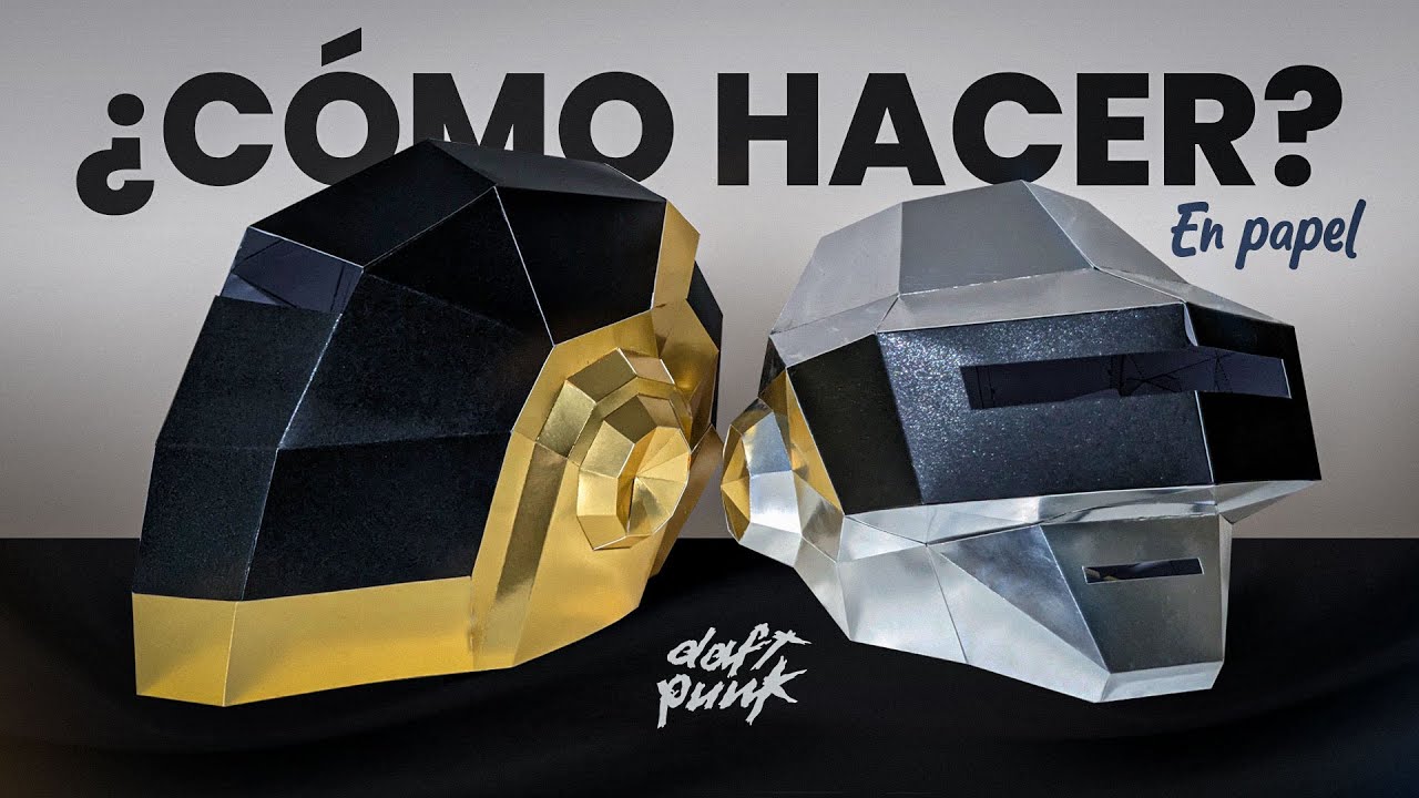 CÓMO HACER LAS MÁSCARAS DE DAFT PUNK EN PAPEL (PAPERCRAFT) - YouTube