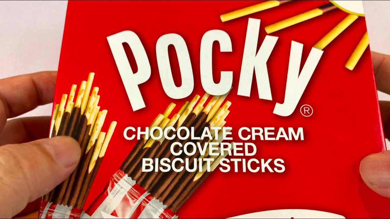 Pocky Chocolate Cream covered Biscuit Sticks review - YouTube
