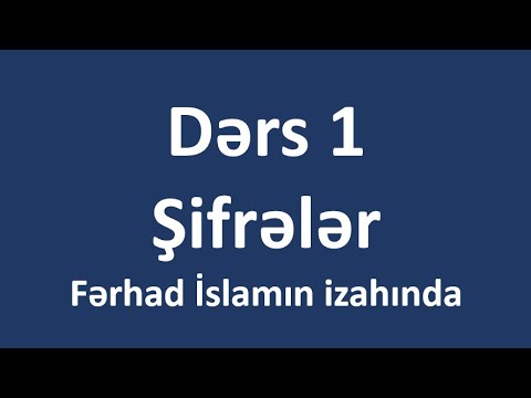 Məntiq Dərs 1. Şifrələr - Fərhad İslamın izahında