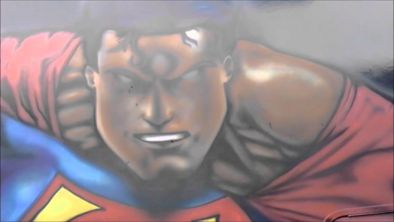 day 2 full superman rv paint job airbrush - YouTube