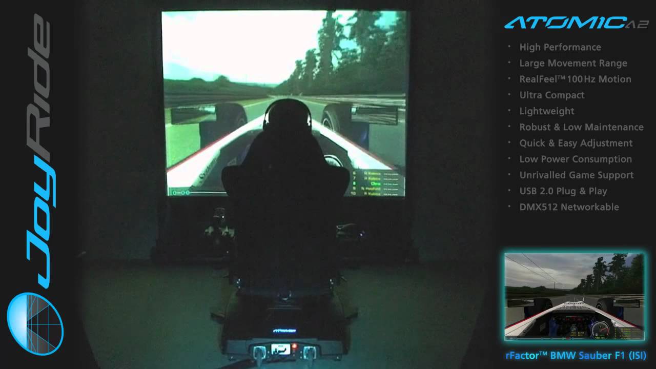 rFactor F1 - JoyRide Atomic A2 Motion Simulator (HD) - YouTube
