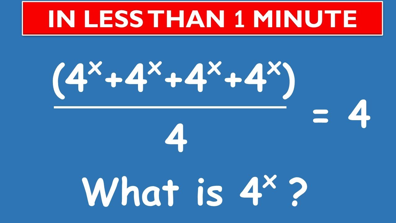 SOLVING FOR 4 X GIVEN 4 x 4 x 4 x 4 x 4 4 YouTube
