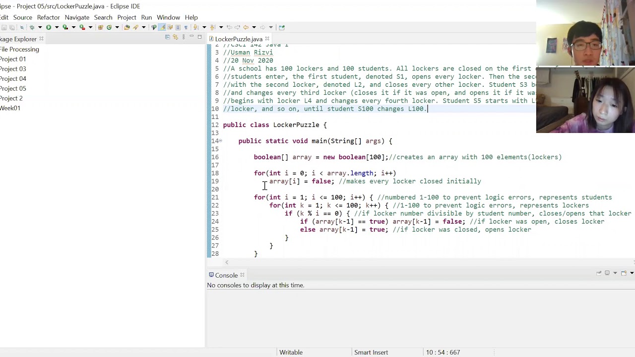 CSCI 142 Project 05 - Locker Puzzle - YouTube