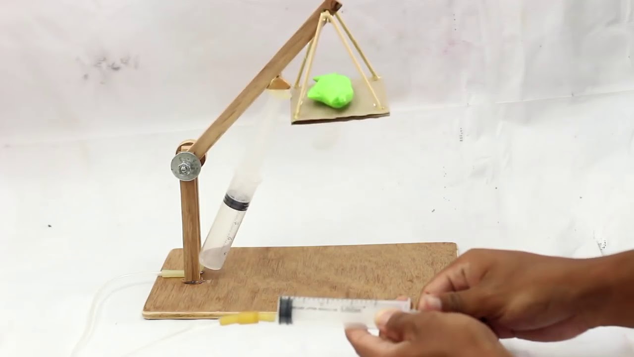 How to make hydraulic crane at home very easy - YouTube