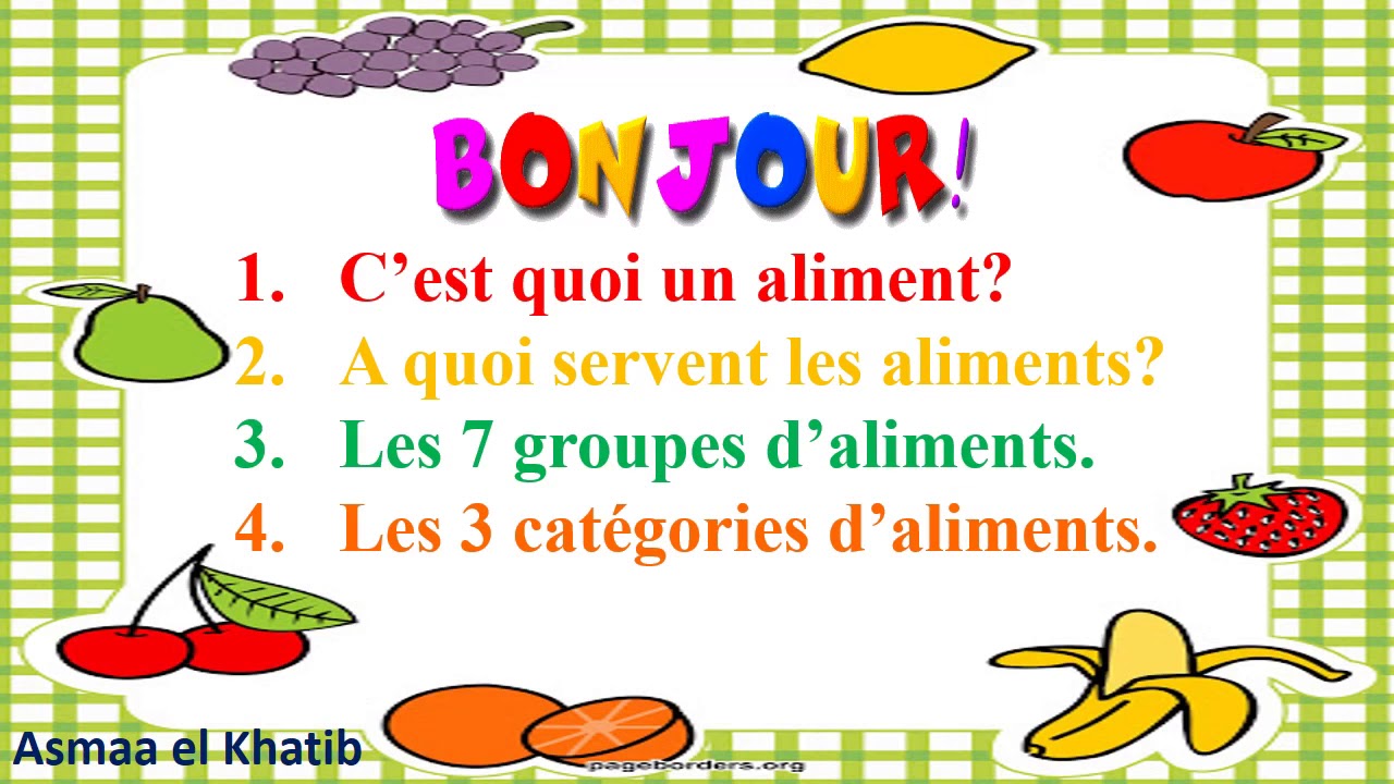 La pyramide alimentaire / La famille d’aliments - YouTube