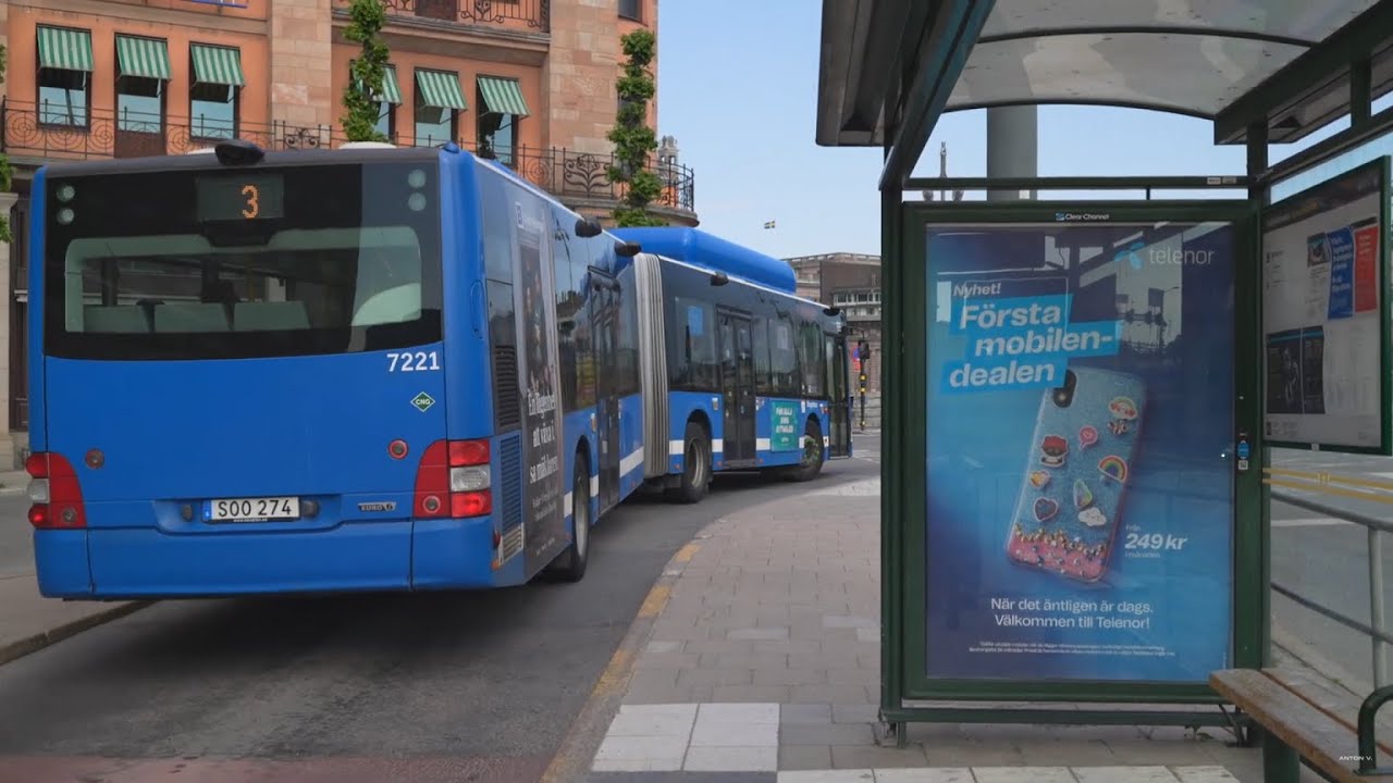 Sweden, Stockholm, bus 3 ride from Landstingshuset to Tegelbacken - YouTube