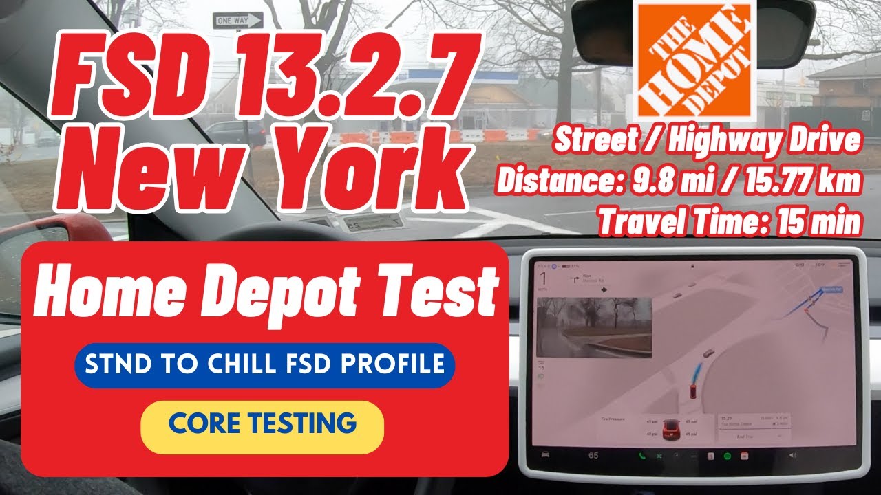 Tesla FSD Supervised v13.2.7 Home Depot Test | CHILL FSD Driving ...