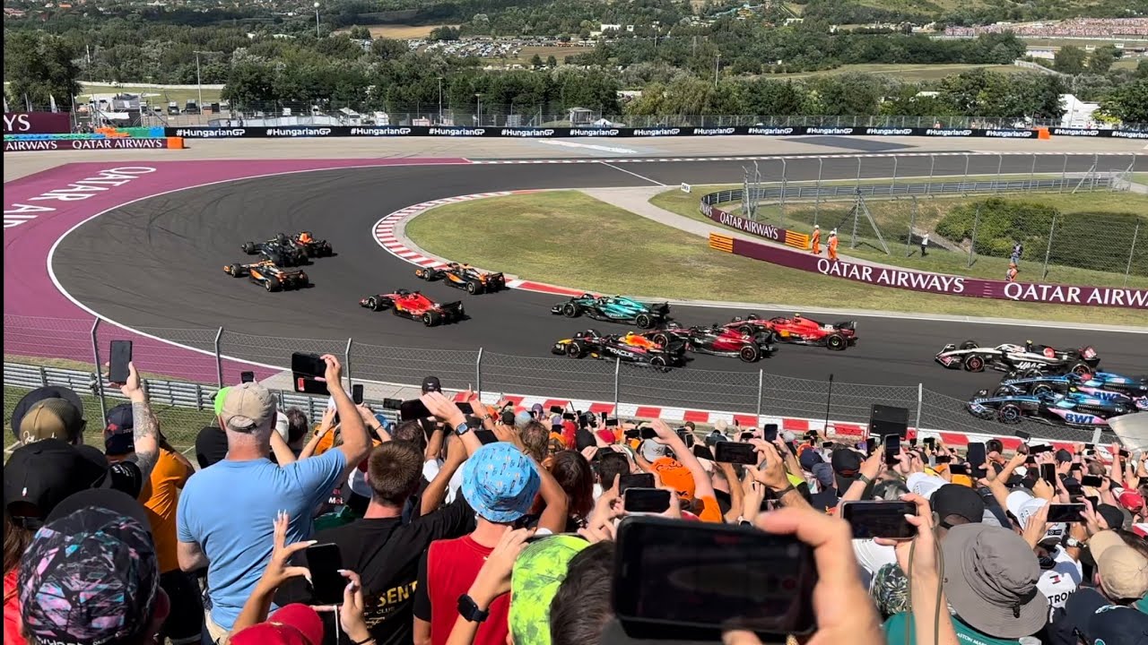 F1 Race Start Hungaroring 2023 First Corner - Gold4 Grandstand View 🤩# ...